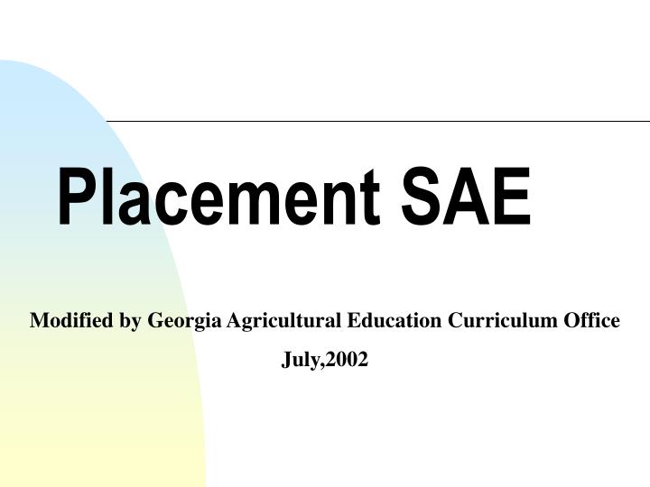 PPT - Placement SAE PowerPoint Presentation, free download - ID:3395307