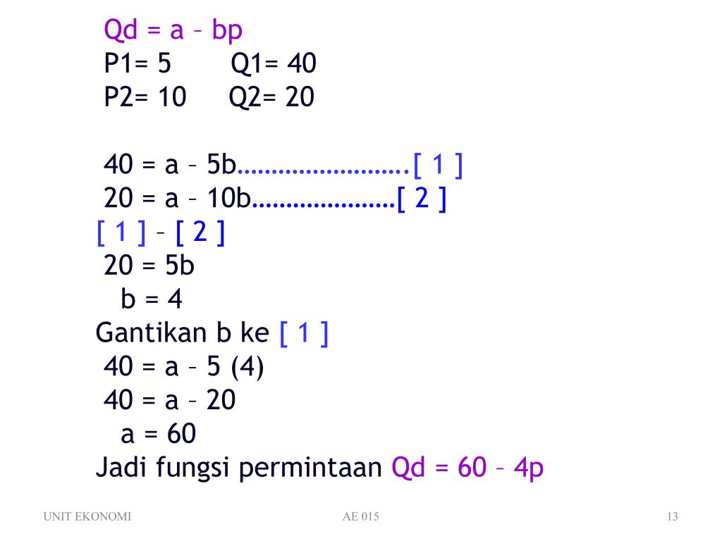 PPT - BAB 2: TEORI PERMINTAAN , PENAWARAN DAN KESEIMBANGAN PASARAN ...