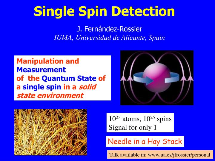 PPT - Single Spin Detection PowerPoint Presentation, free download - ID ...