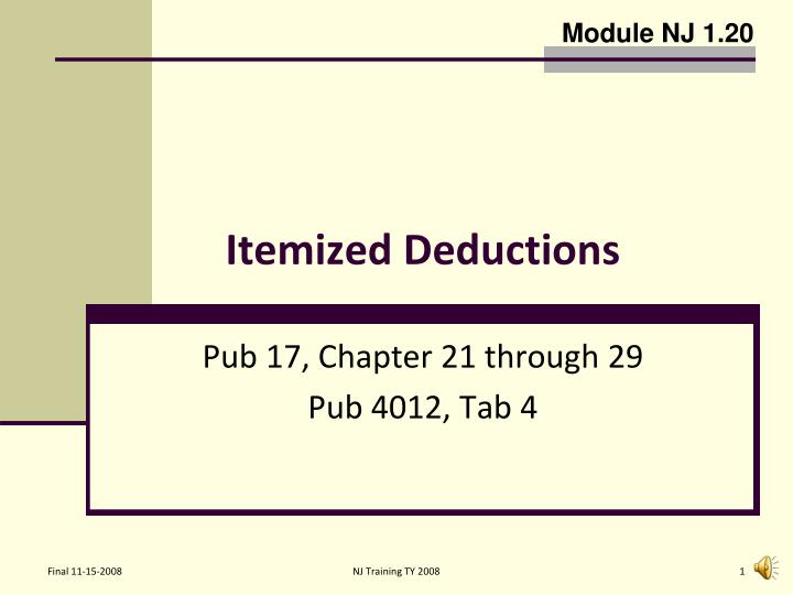 PPT - Itemized Deductions PowerPoint Presentation, free download - ID ...