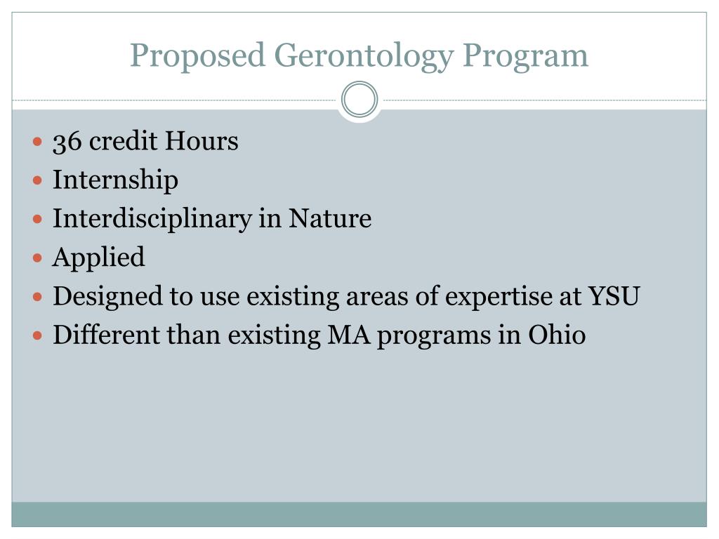 PPT - The Proposed Gerontology Master of Arts Degree at Youngstown ...
