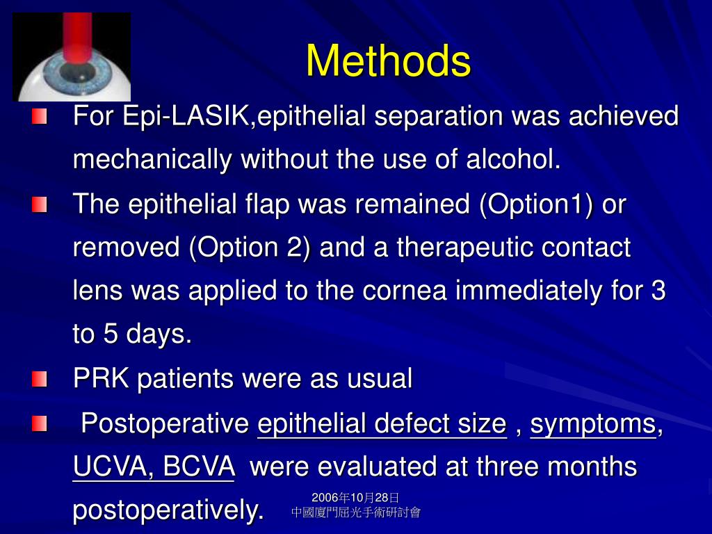 PPT - Early Clinical Outcomes of Epi-LASIK for Myopia in Taiwan ...