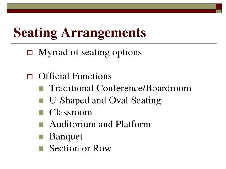 PPT - SEATING PowerPoint Presentation - ID:3398905