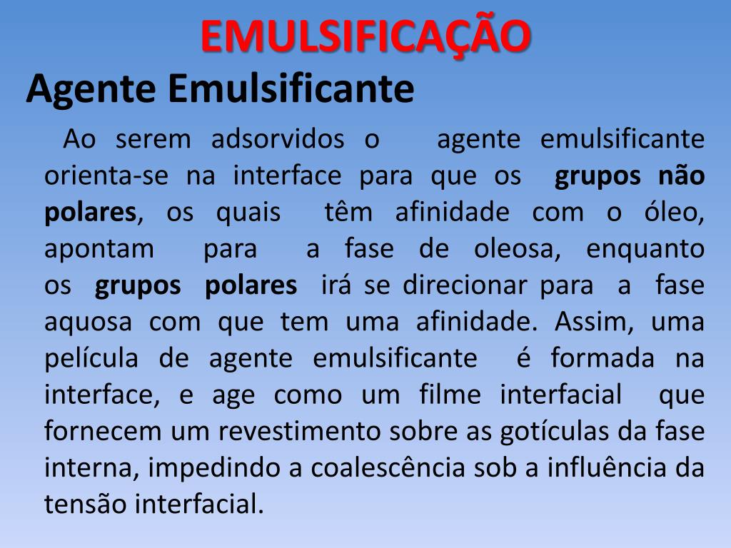 PPT - EMULSIFICAÇÃO E HOMOGENEIZADORES PowerPoint Presentation, free ...