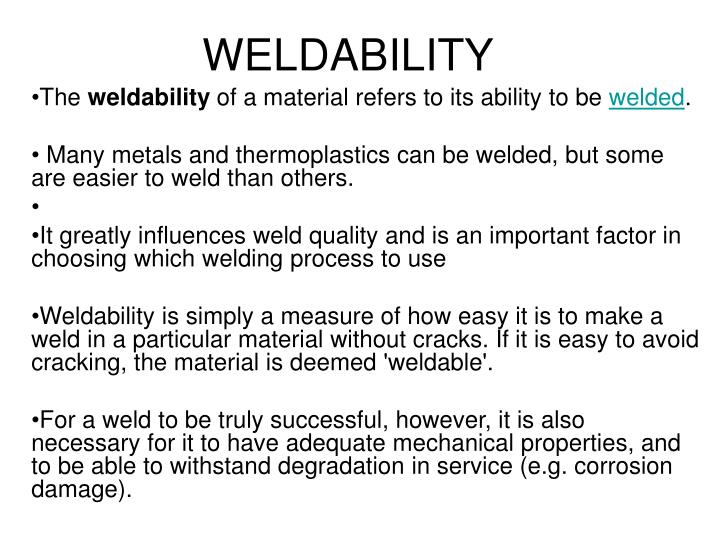 PPT - WELDABILITY PowerPoint Presentation, free download - ID:3399802