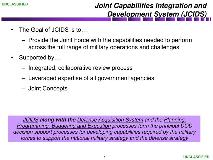 PPT - Joint Capabilities Integration and Development System (JCIDS) 101 ...