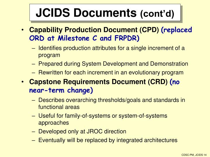PPT - Joint Capabilities Integration & Development System (JCIDS ...