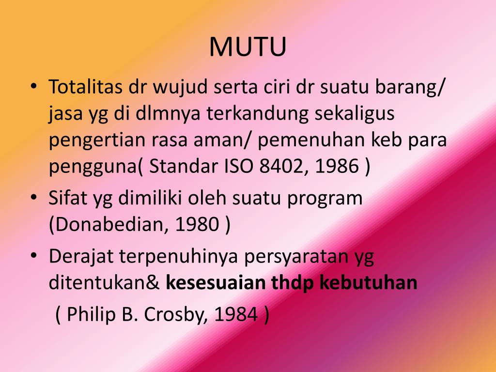 PPT - MUTU LAYANAN KEBIDANAN KONSEP DASAR MUTU PELAYANAN KESEHATAN ...