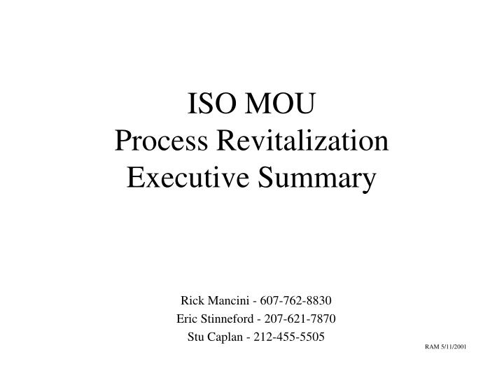 PPT - ISO MOU Process Revitalization Executive Summary PowerPoint ...