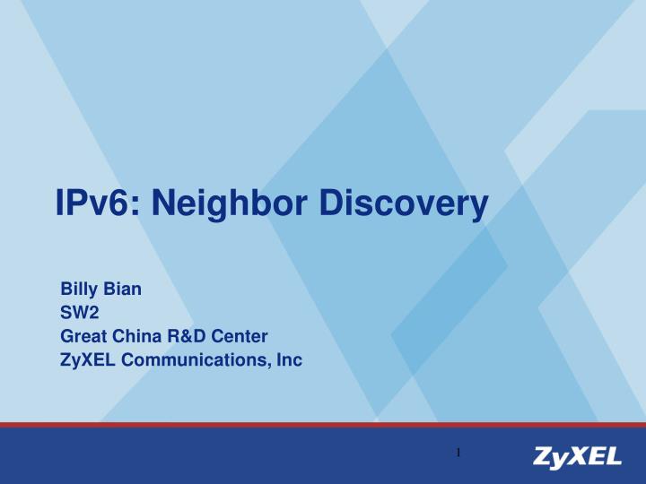 PPT - IPv6: Neighbor Discovery PowerPoint Presentation, free download ...