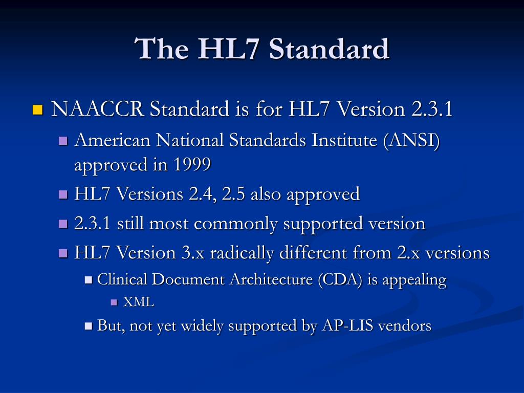 PPT - National HL7 Standards for Electronic Pathology Reporting to ...