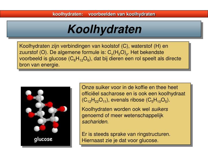 PPT - koolhydraten: voorbeelden van koolhydraten PowerPoint ...