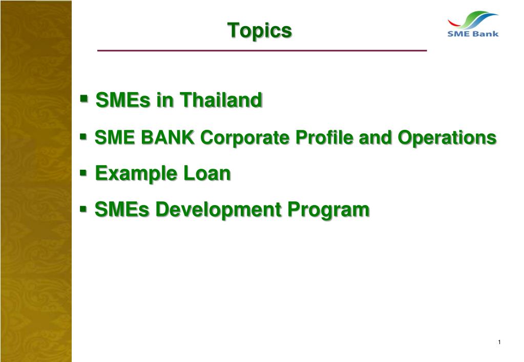 PPT - SME Development Bank of Thailand PowerPoint Presentation, free ...