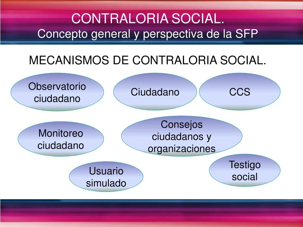 PPT - CONTRALORIA SOCIAL. Concepto general y perspectiva de la SFP ...