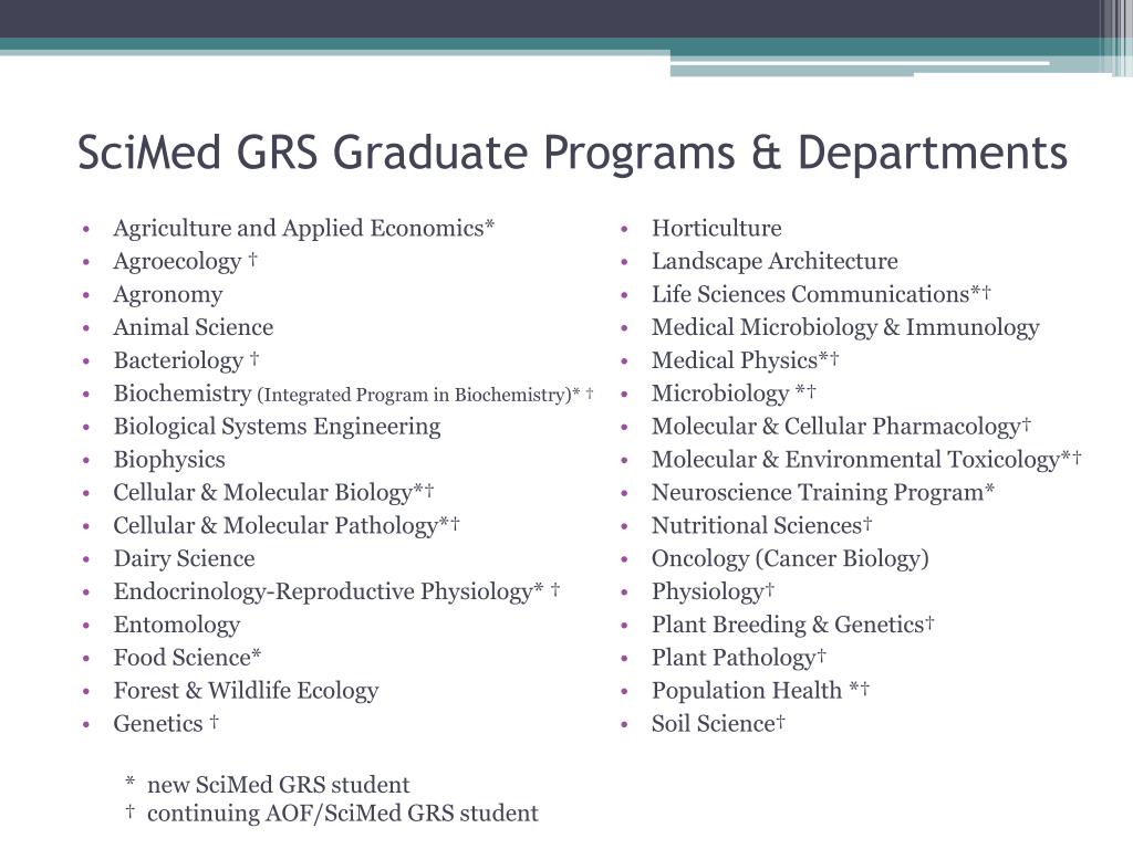 PPT - Science & Medicine Graduate Research Scholars (SciMed GRS ...