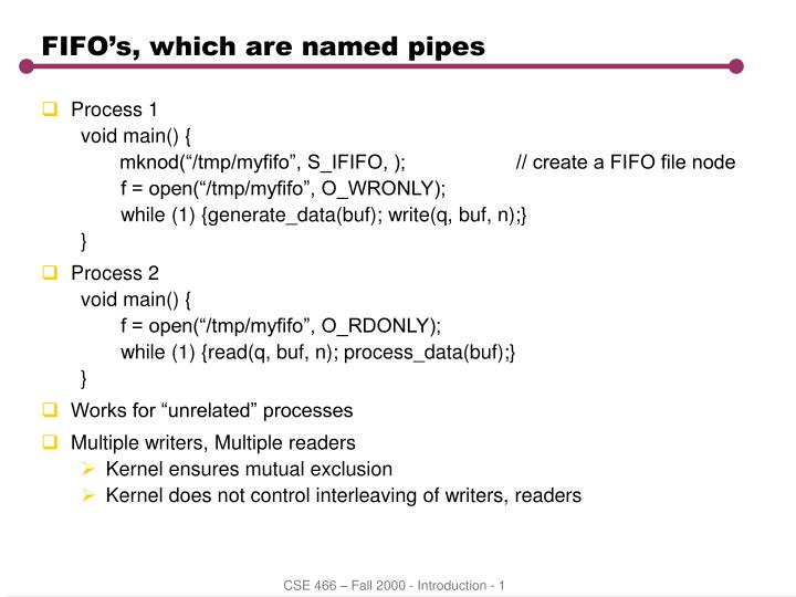 PPT - FIFO’s, which are named pipes PowerPoint Presentation, free ...