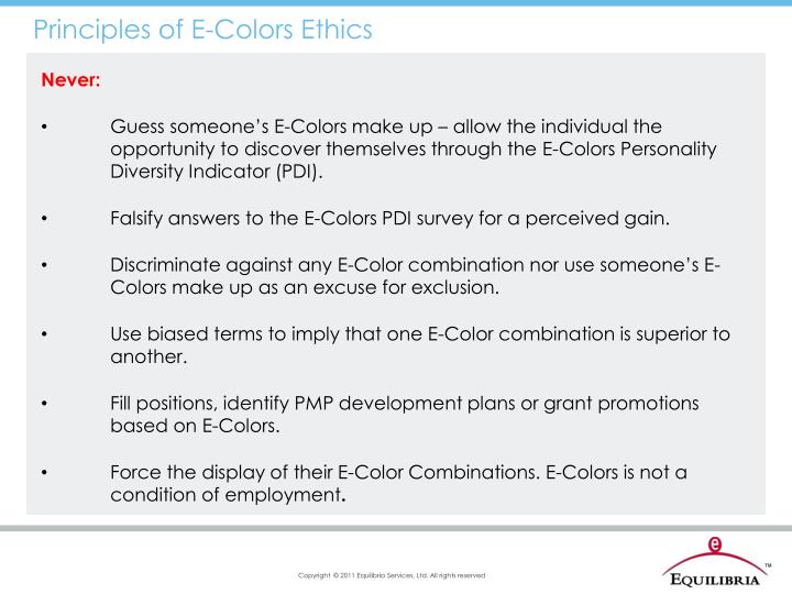 PPT - Guiding Principles: All E-Color Combinations are valuable ...
