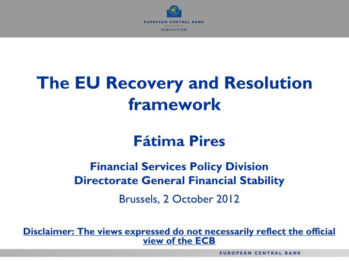 PPT - The EU Recovery and Resolution framework PowerPoint Presentation ...