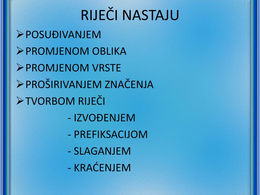 PPT - Nastajanje riječi, tvorba riječi PowerPoint Presentation, free ...
