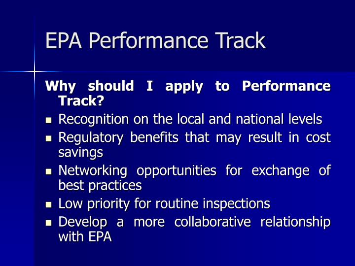 PPT - EPA Performance Track PowerPoint Presentation, free download - ID ...