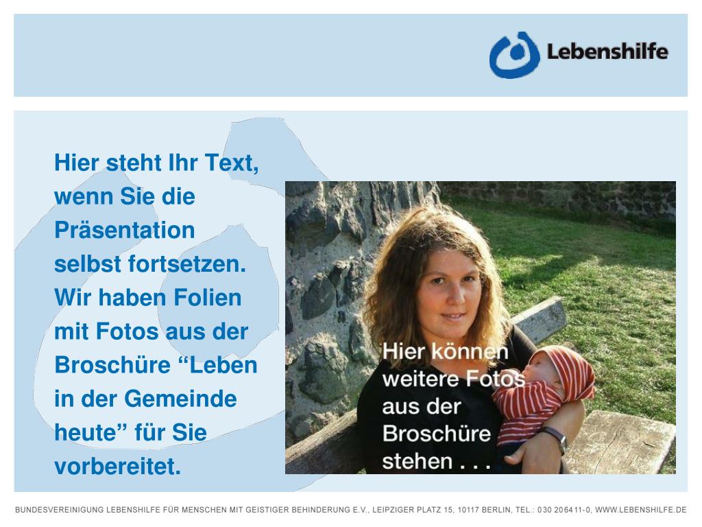 PPT - Das Zusammenleben in einer Gemeinde ist interessant – „Man ist ...