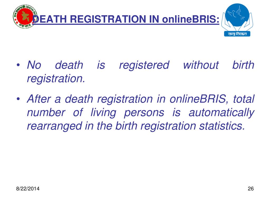 PPT - Birth and Death Registration in Bangladesh. PowerPoint ...