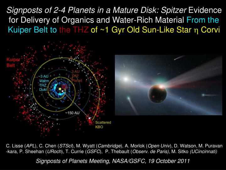 PPT - Debris Disks are Signposts of Planet & Planetesimal Formation ...