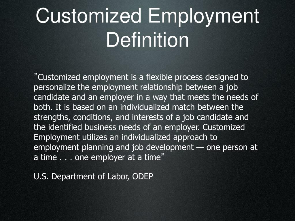 PPT - Customized Employment: A Collaborative Model to Increase ...