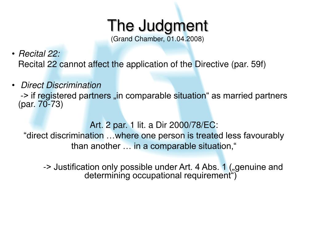 PPT - Comparing People or Institutions? The ECJ Maruko & Römer ...