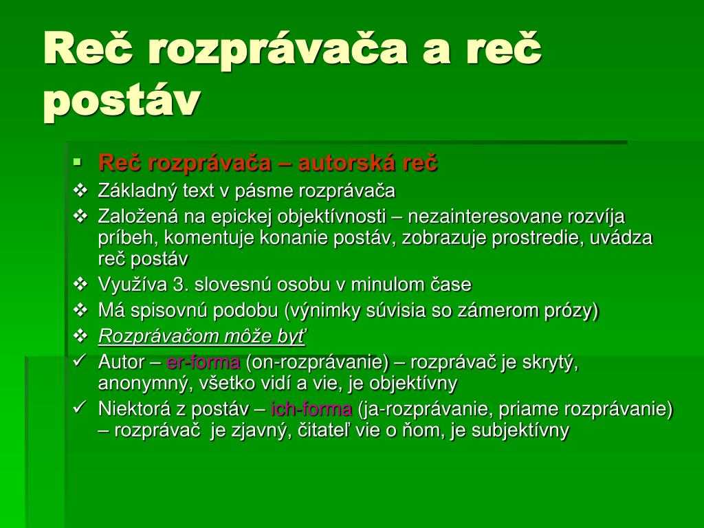 PPT - Rozprávanie v umeleckej literatúre PowerPoint Presentation, free ...