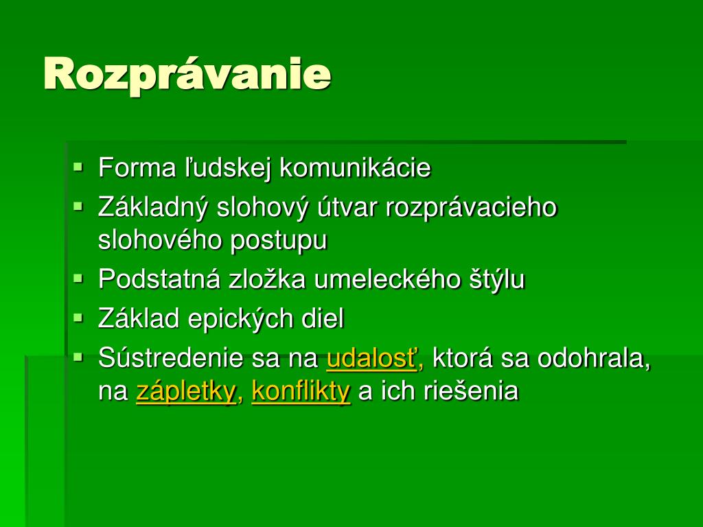 PPT - Rozprávanie v umeleckej literatúre PowerPoint Presentation, free ...