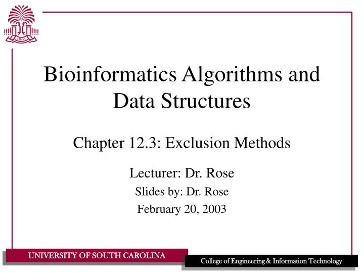 PPT - Bioinformatics Algorithms and Data Structures PowerPoint ...