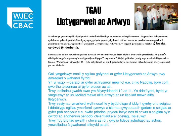 PPT - TGAU Lletygarwch ac Arlwyo PowerPoint Presentation, free download ...