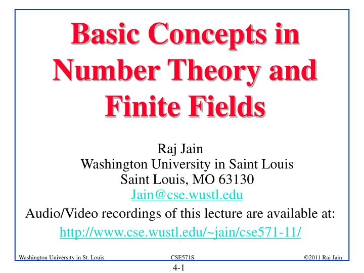 PPT - Basic Concepts in Number Theory and Finite Fields PowerPoint ... PPT - Basic Concepts in Number Theory and Finite Fields PowerPoint ...