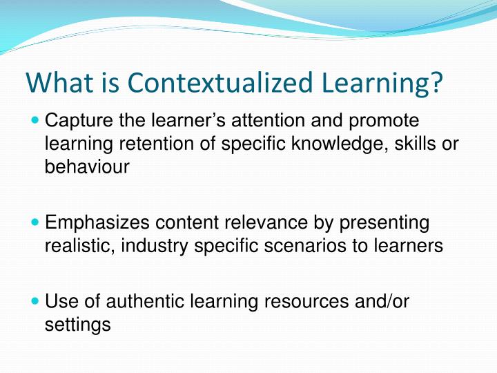 PPT Contextualized Learning Activities PowerPoint Presentation ID