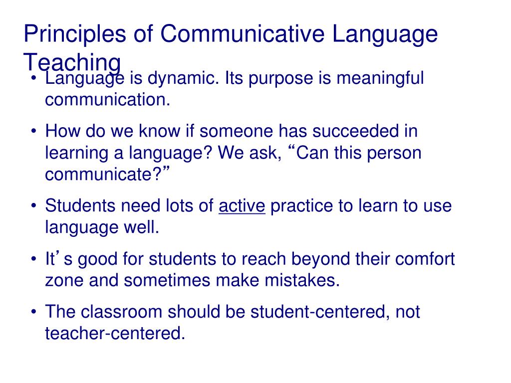 PPT - Principles of Communicative Language Teaching PowerPoint ... PPT - Principles of Communicative Language Teaching PowerPoint ...
