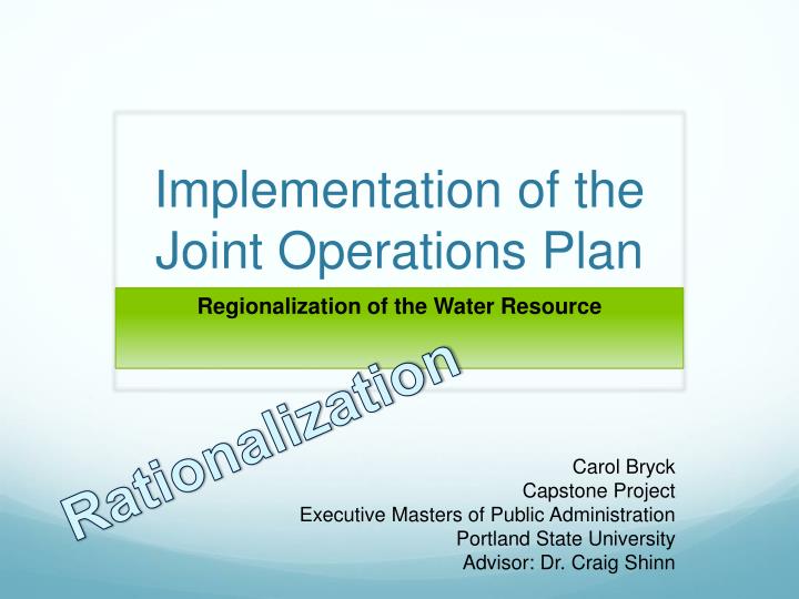 PPT - Implementation of the Joint Operations Plan PowerPoint ...