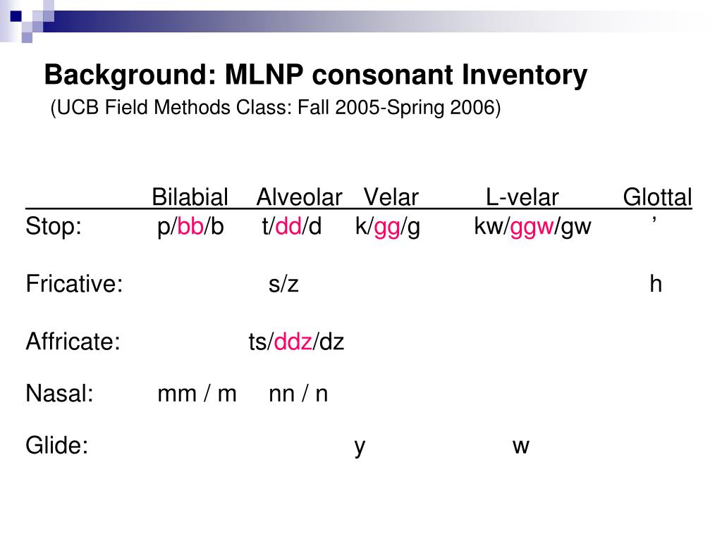 PPT - Acoustic Properties of Mono Lake Northern Paiute Medial Stops ...