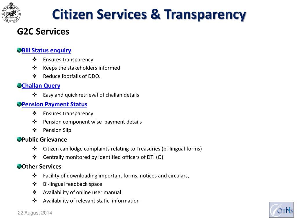 PPT - Government of Odisha i OTMS Project ( Integrated Odisha Treasury ...