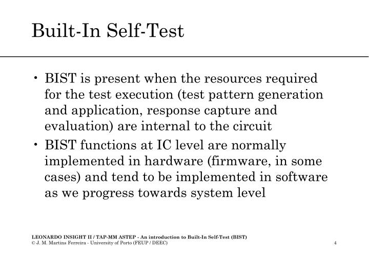 PPT - An Introduction to Built-In Self-Test (BIST) PowerPoint ...