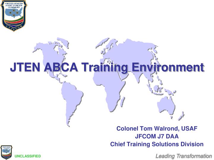PPT - JTEN ABCA Training Environment PowerPoint Presentation, free ...