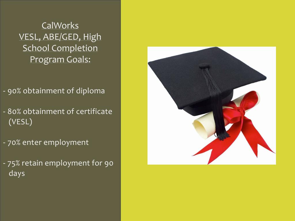PPT - SACRAMENTO WORKS CALWORKS VESL, ABE/GED, HIGH SCHOOL COMPLETION ...