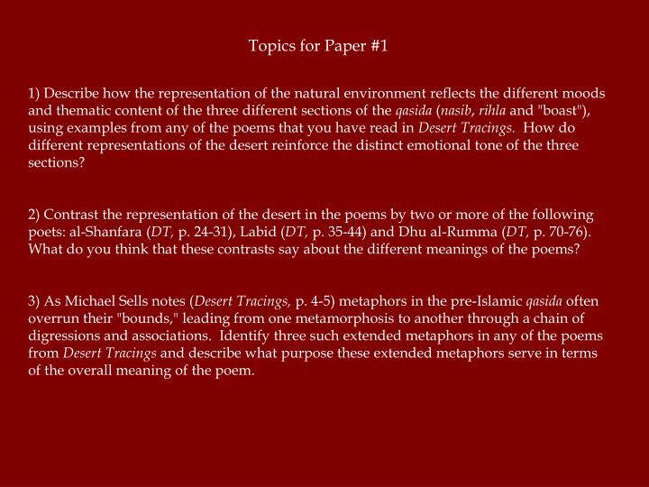 PPT - Topics for Paper #1 PowerPoint Presentation, free download - ID ...
