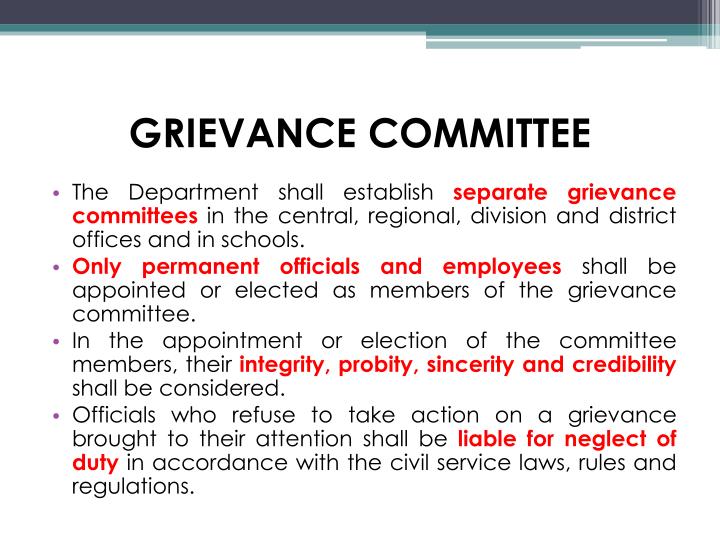 PPT - LEGAL BASIS FOR IMPLEMENTING GRIEVANCE PROCEEDINGS AT DEPED ...
