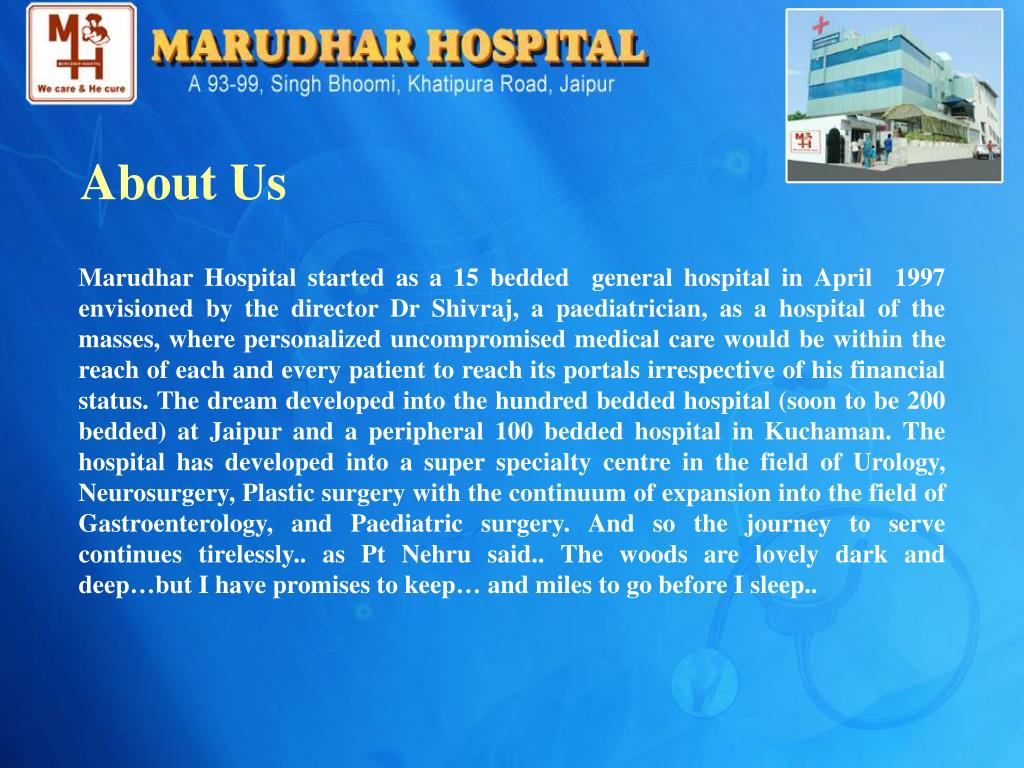 PPT - Welcome to Marudhar Hospital PowerPoint Presentation, free ...