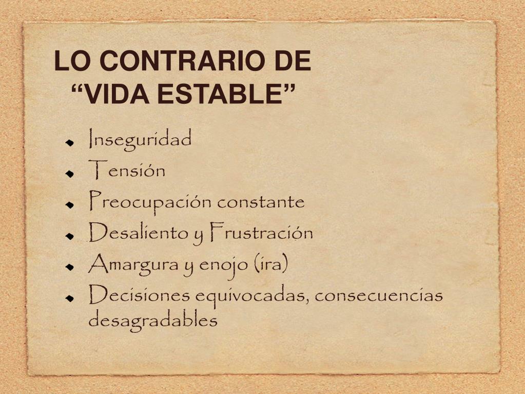 PPT - CLAVES PARA UNA VIDA ESTABLE Preparado por: Denis Fiallos ...