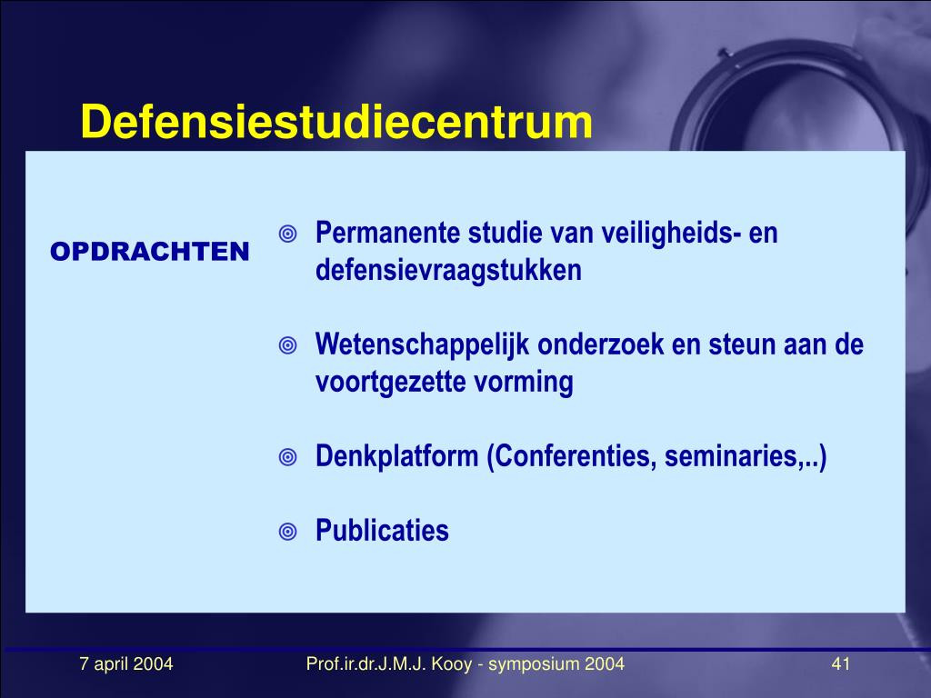 PPT - Prof.ir.dr.J.M.J. Kooy - symposium 2004 PowerPoint Presentation ...