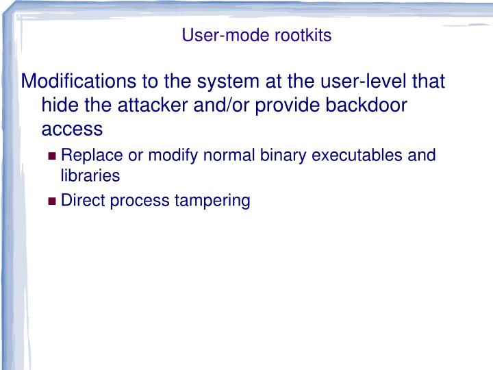 PPT - User-mode rootkits PowerPoint Presentation, free download - ID ...