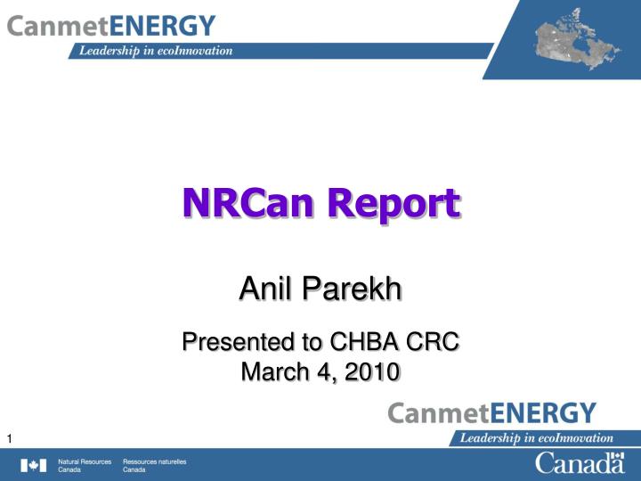 PPT - NRCan Report PowerPoint Presentation, free download - ID:3415431