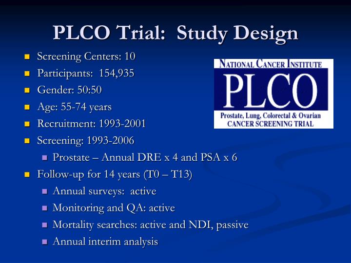 PPT - PLCO Trial: Study Design PowerPoint Presentation - ID:3416140